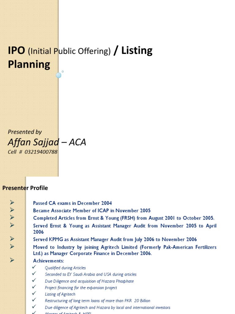 IPO Planning | PDF