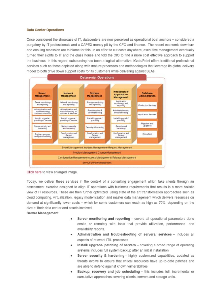 Data Center Operations: Click Here | PDF | Databases | Data Center