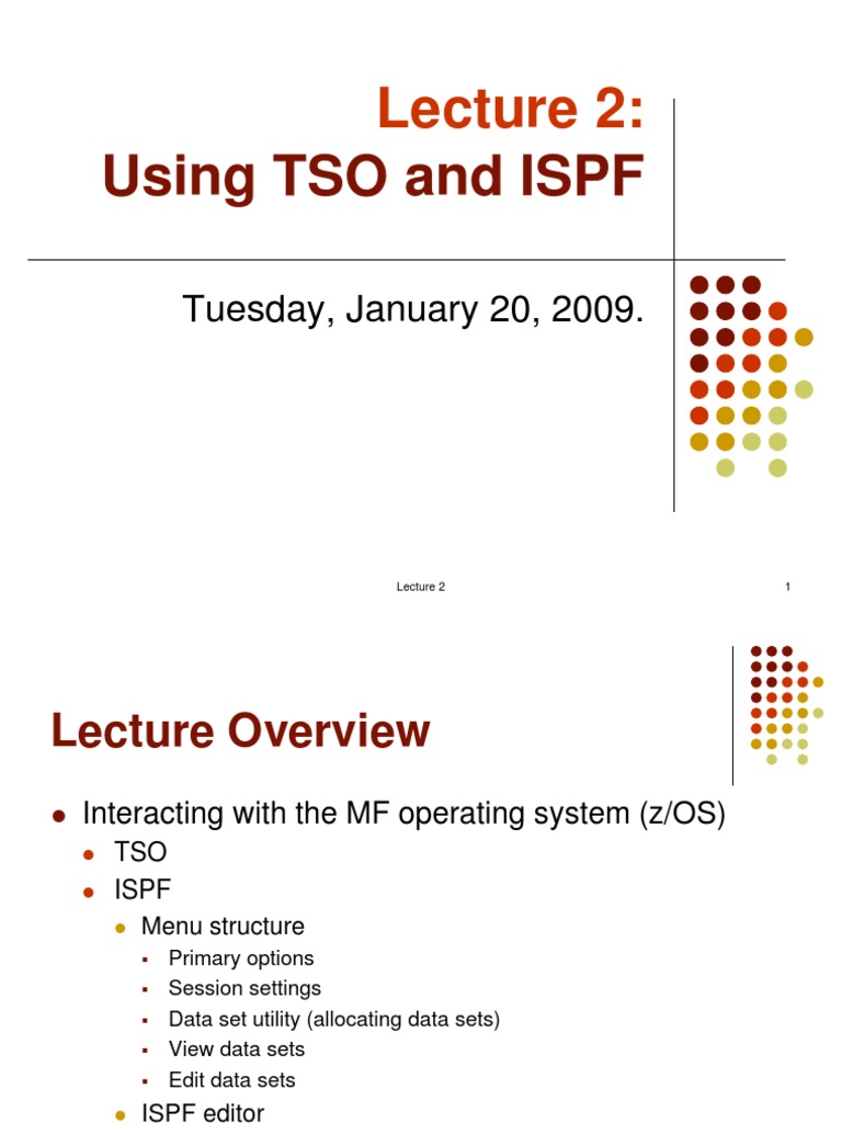 New Lecture 2 Using Tso And Ispf Pdf Operating System Command Line Interface