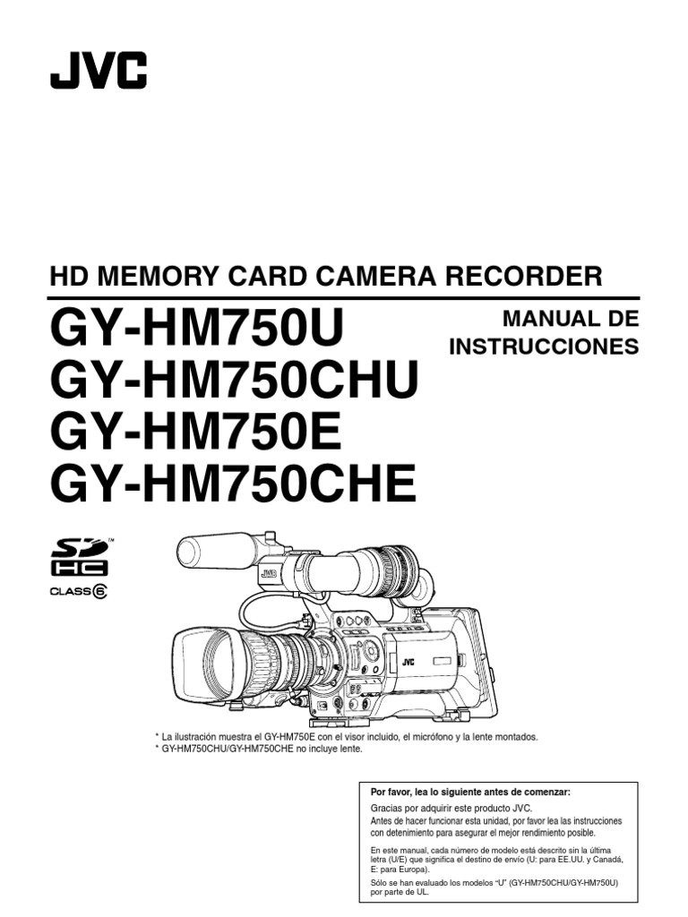 JVC GY-HM750 - Manual de Instrucciones | PDF | Dispositivo de carga ...