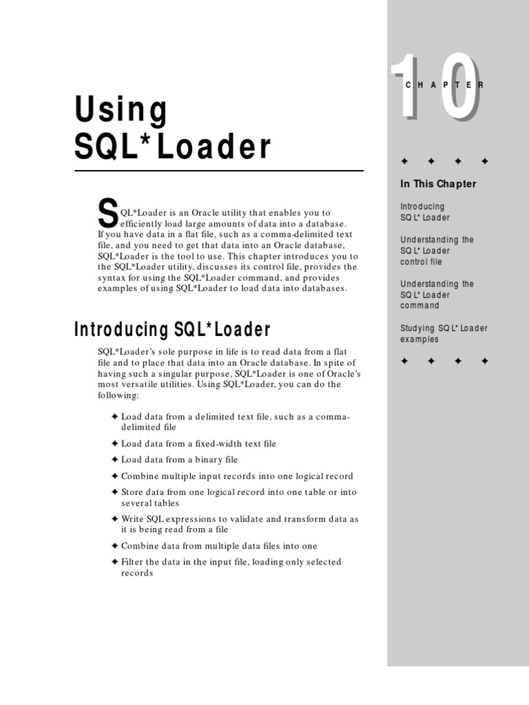 SQL Loader | PDF | Sql | Data Type