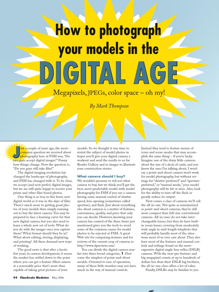 How To Photograph Scale Models PDF | PDF | Raw Image Format | Pixel
