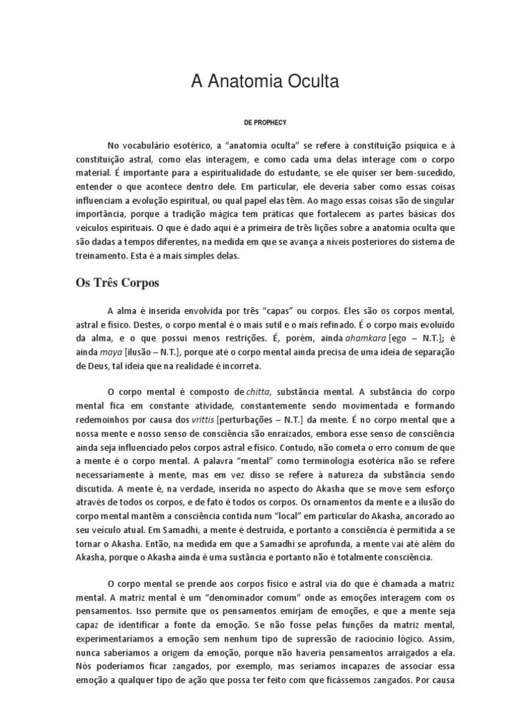 A Anatomia Oculta | PDF | Chacra | Mente