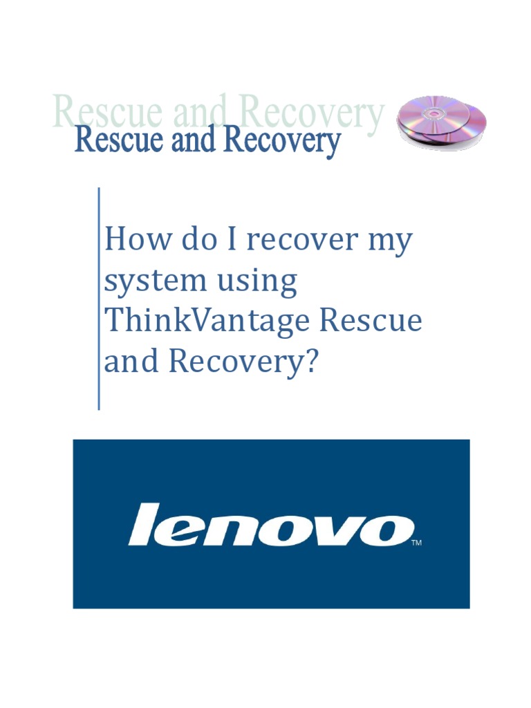 Thinkvantage Rescue and Recovery | PDF | Windows 7 | Booting