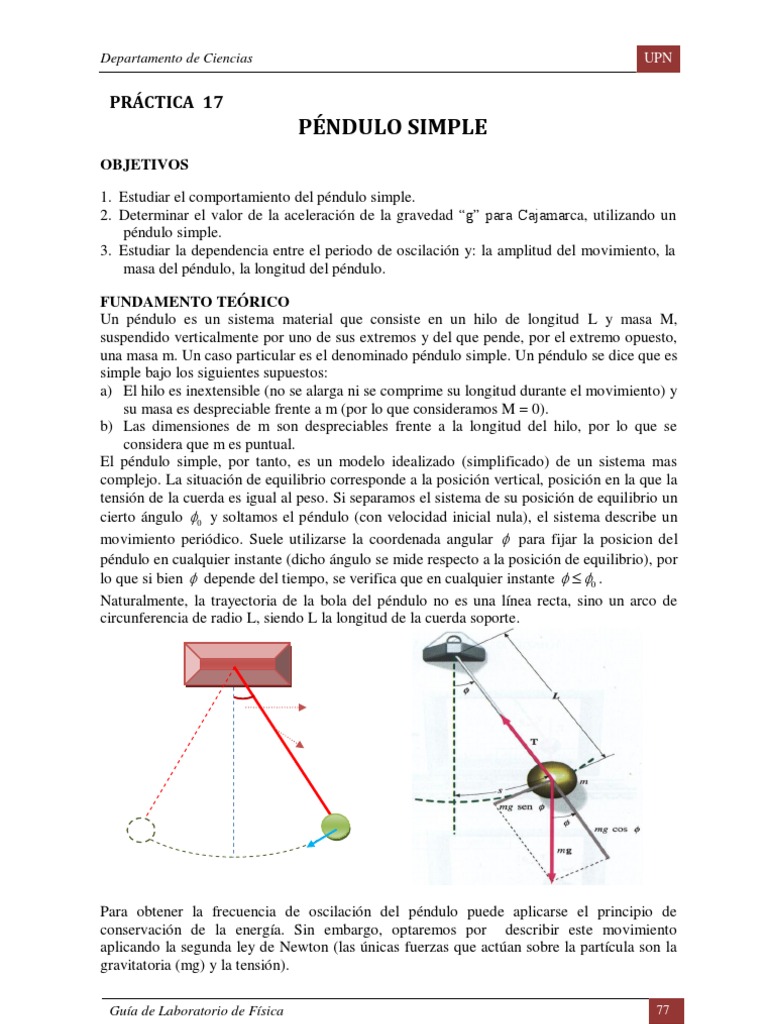 8-Lab #02 Pendulo Simple | PDF | Péndulo | Movimiento (física)