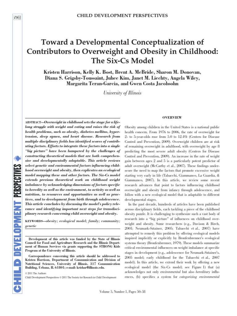 Ecological Model of Child Obesity - Child Development Perspectives ...