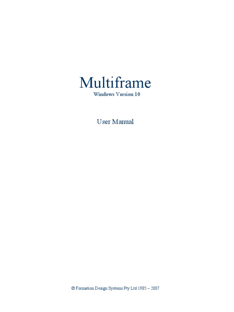 MultiFrame Manual | PDF | Button (Computing) | Menu (Computing)