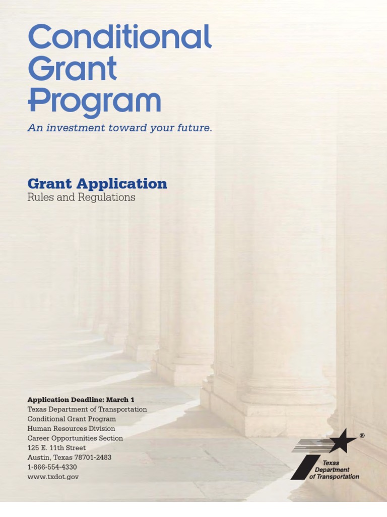 Conditional Grant Program | PDF | Sat | Student Financial Aid In The ...