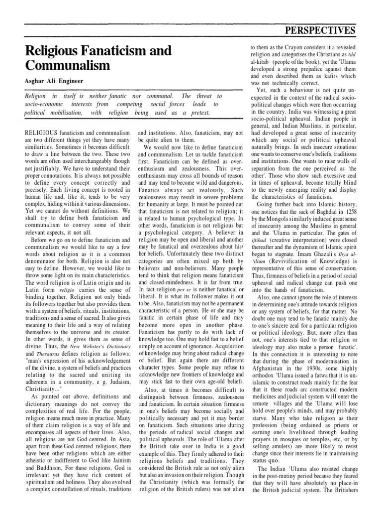 000 Religious Fanaticism and Communalism | PDF | Islamic Fundamentalism ...