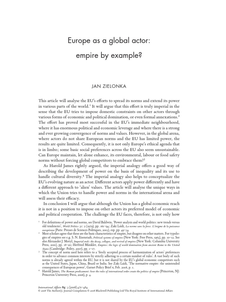 84 - 3zielonka EU As A Global Actor | PDF