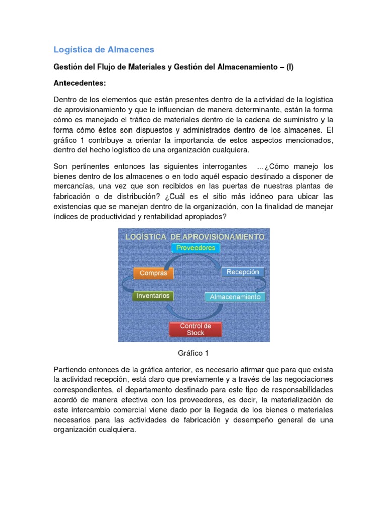 Gestión Del Flujo de Materiales y Almacenaje (I) | PDF | Logística ...
