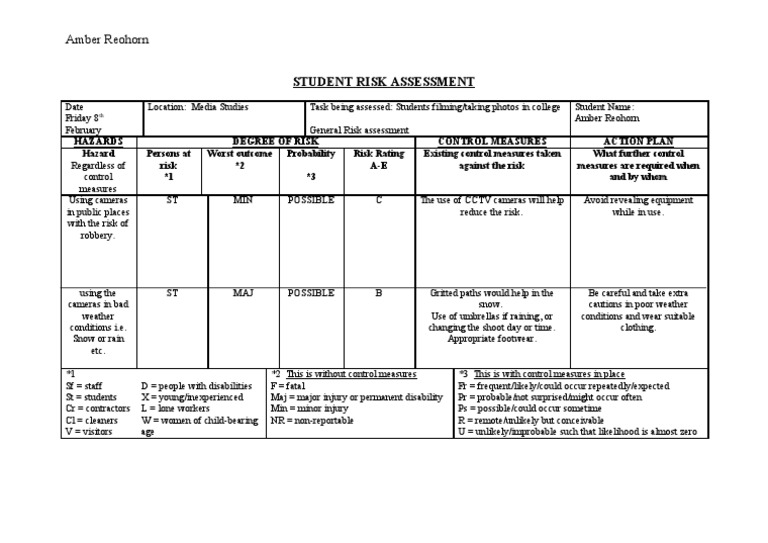 Student Risk Assessment | PDF