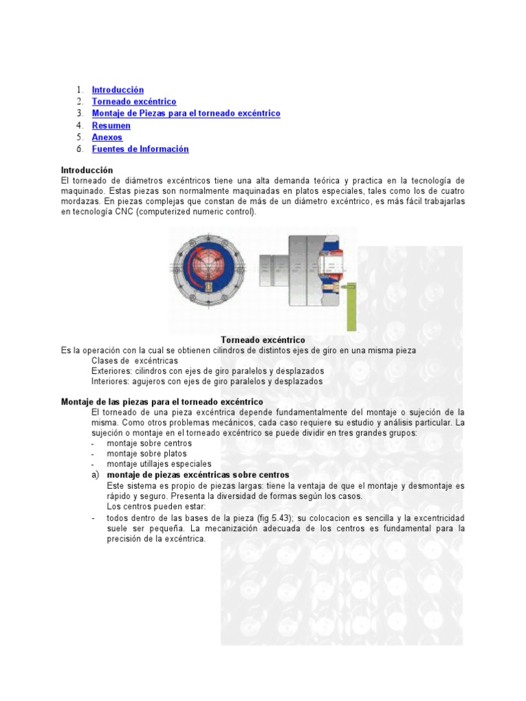 Torneado Excentrico | Descargar gratis PDF | Ingeniería mecánica | Science