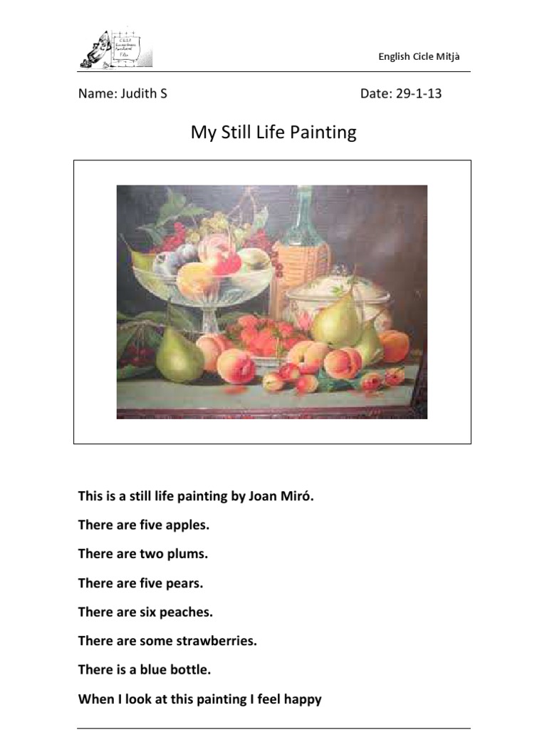 Judith's Still Life Reflection | PDF