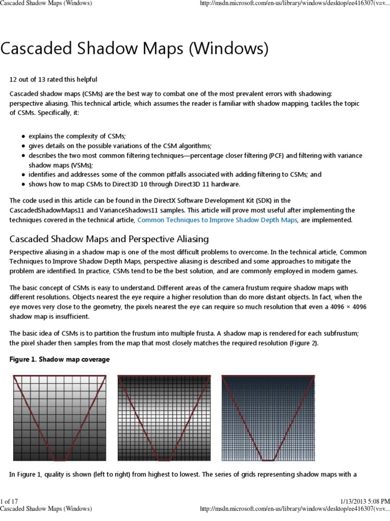 Cascaded Shadow Maps (Windows) | PDF | Texture Mapping | Shader