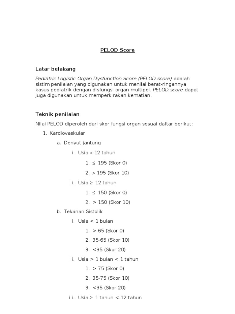 Pelod Score | PDF
