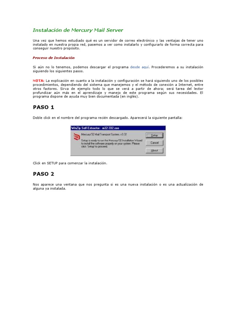 Instalacion de Mercury Mail Server PDF | PDF