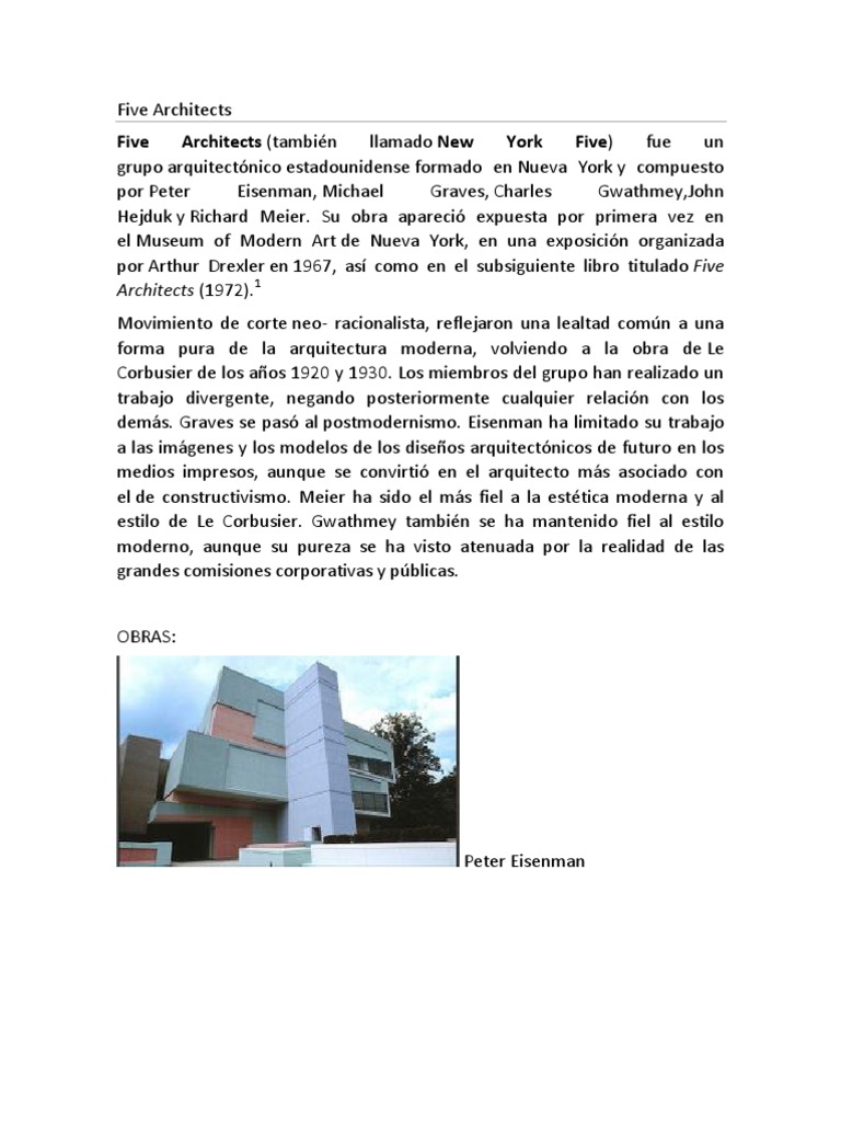 Five Architects | PDF