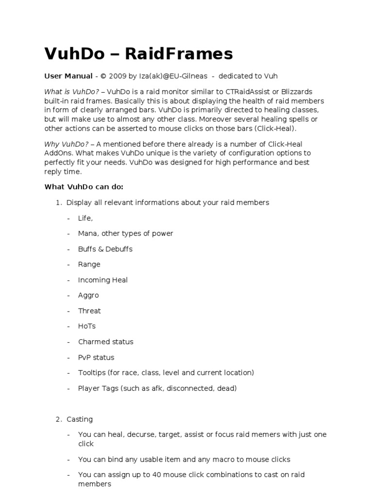 Manual - VuhDo | PDF | Command Line Interface | Icon (Computing)