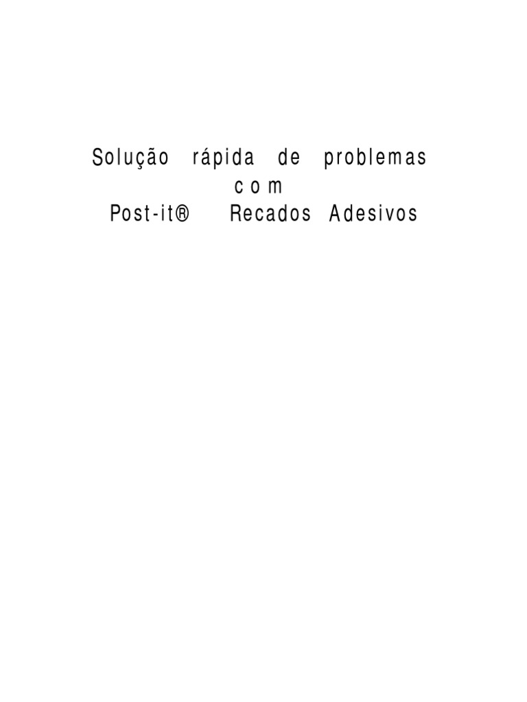 David Straker - Solução Rápida de Problemas Com Post-It Recados ...