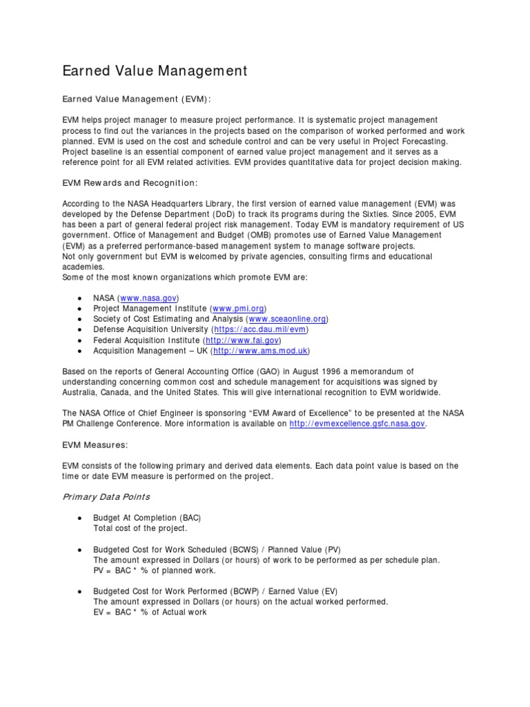 Earned Value Management | PDF | Accountability | Business