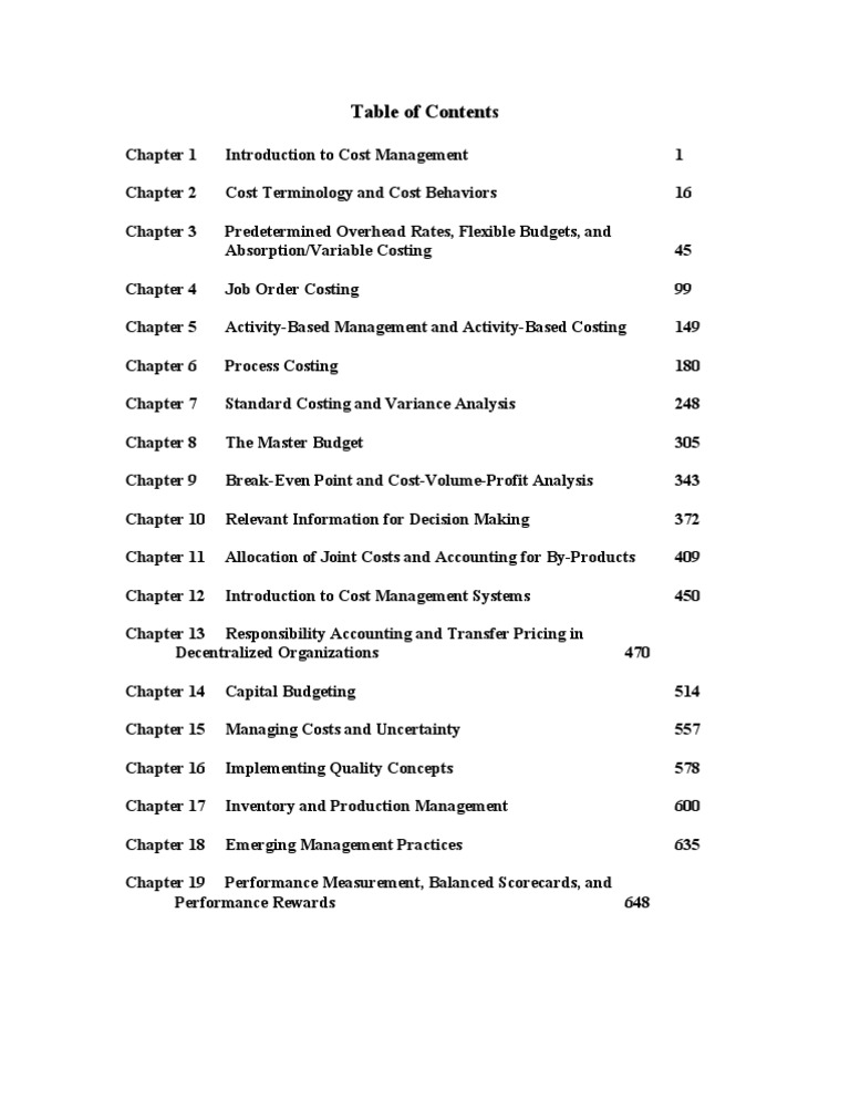 Test Bank TOC | PDF | Business | Finance & Money Management