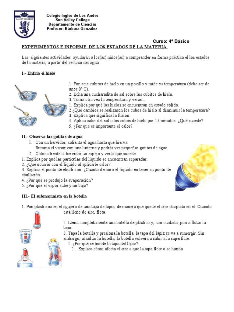 Experimento Estados de La Materia | PDF | Aluminio | Agua