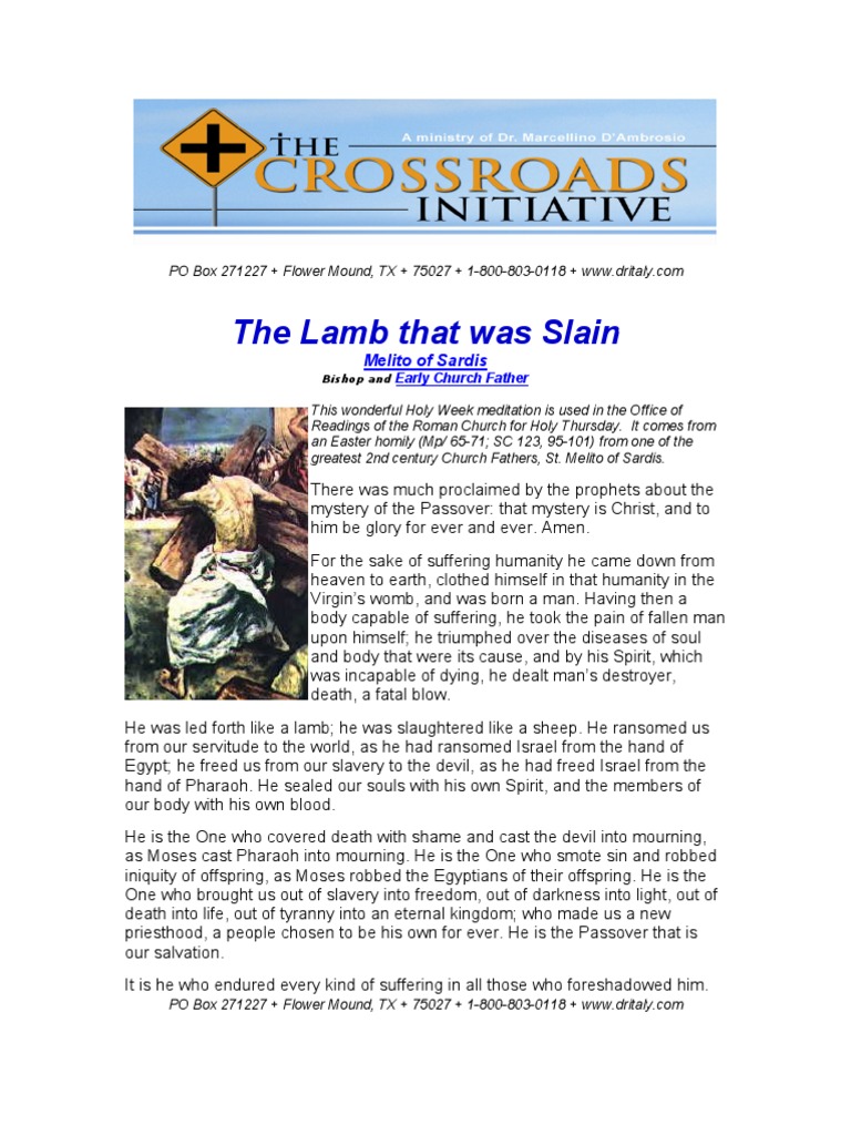 The Lamb That Was Slain | PDF | Church Fathers | Mary, Mother Of Jesus