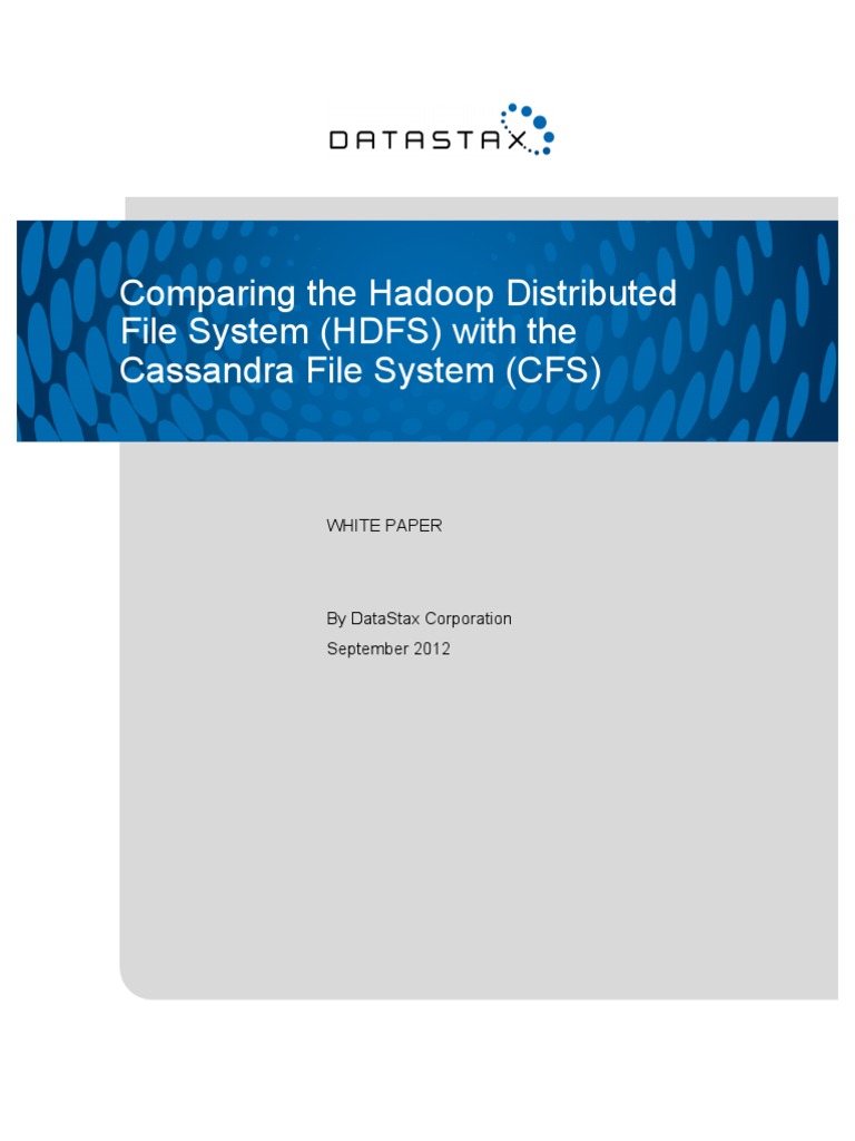 HDFS Vs CFS | PDF | Apache Hadoop | Computer Cluster