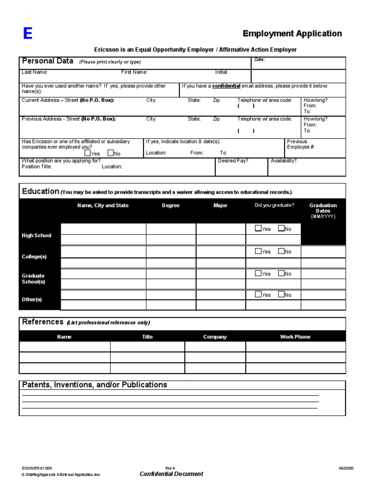 Ericsson Job Application Form | PDF | Temporary Work | Government