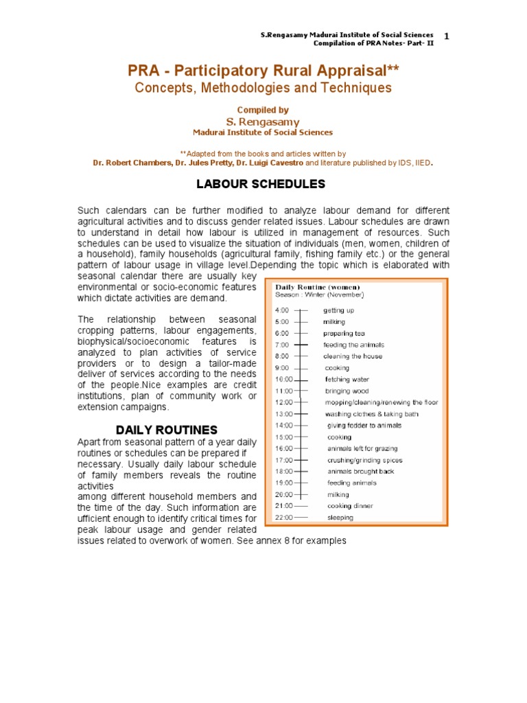 Participatory Rural Appraisal Part II | PDF | Social Group | Community