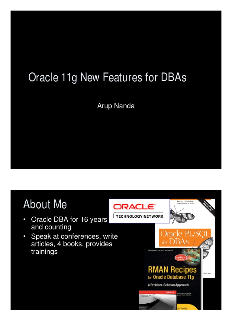 Oracle 11g New Features For Dbas Arup Nanda 58 Pages Pdf Sql Databases 