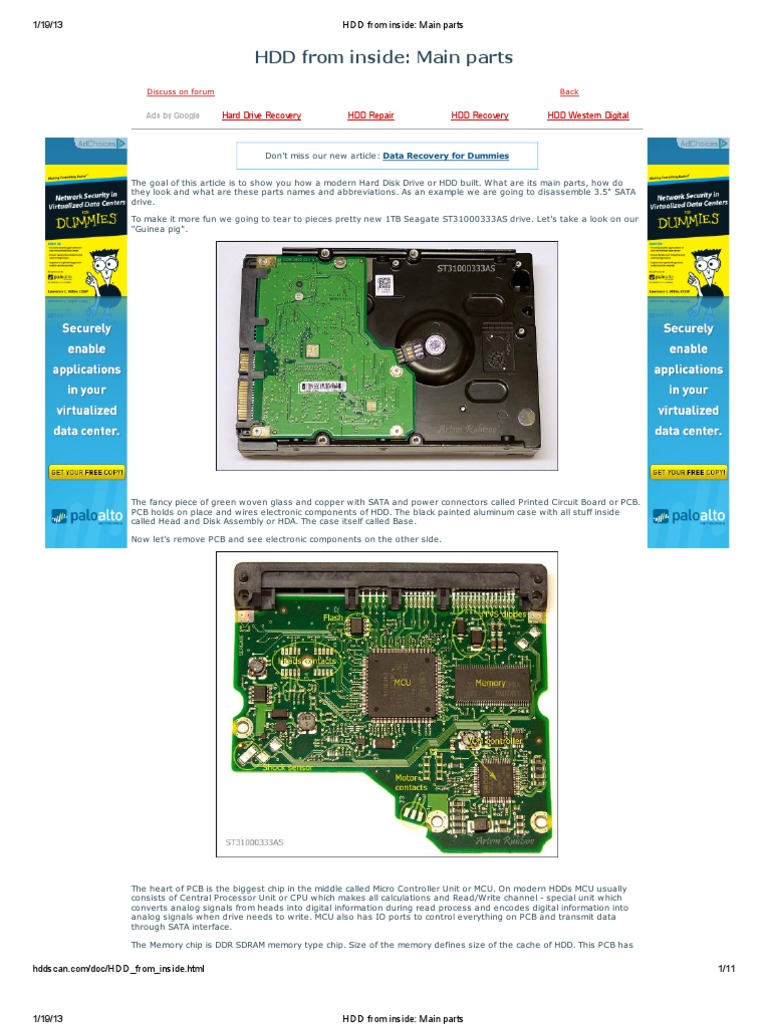HDD From Inside - Main Parts | PDF | Hard Disk Drive | Disk Storage