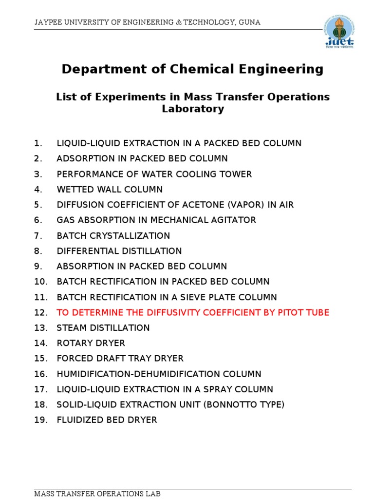 Mto Lab Manuals - All Experiments | PDF | Adsorption | Gases