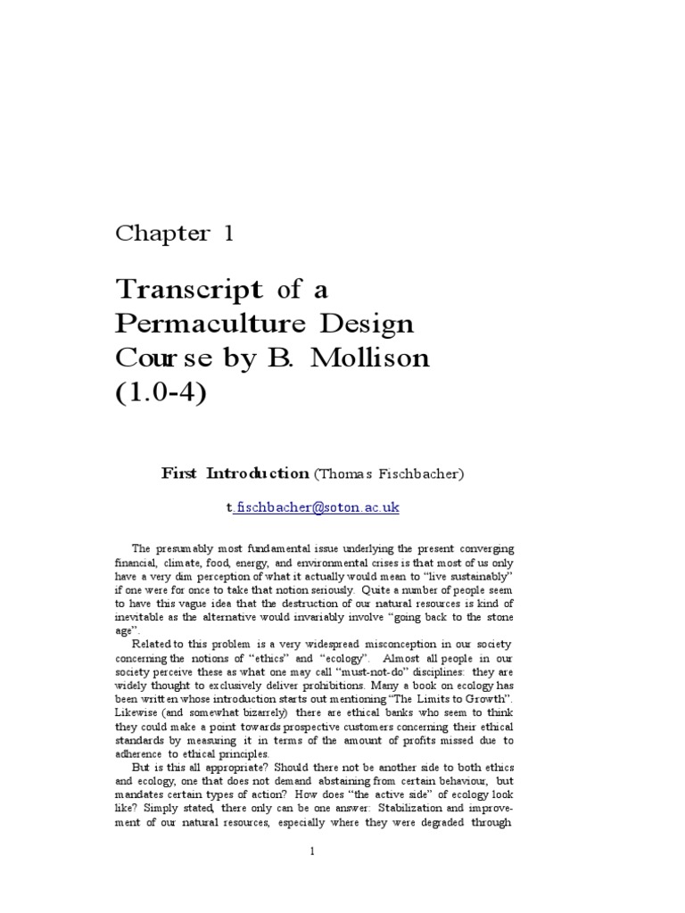 Bill Mollinson Permaculture | PDF