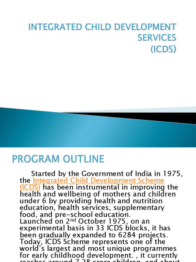 Integrated Child Development Services Presentation | Malnutrition ...