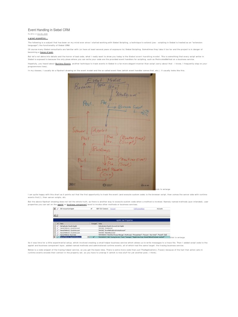 Event Handling in Siebel CRM | PDF | Scripting Language | Runtime System