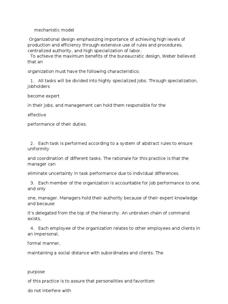Mechanistic Vs Organic Growth | PDF | Organizational Structure ...