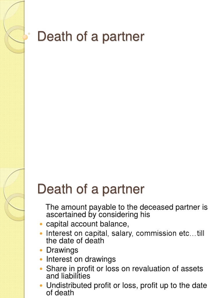 Death of A Partner | PDF | Write Off | Goodwill (Accounting)