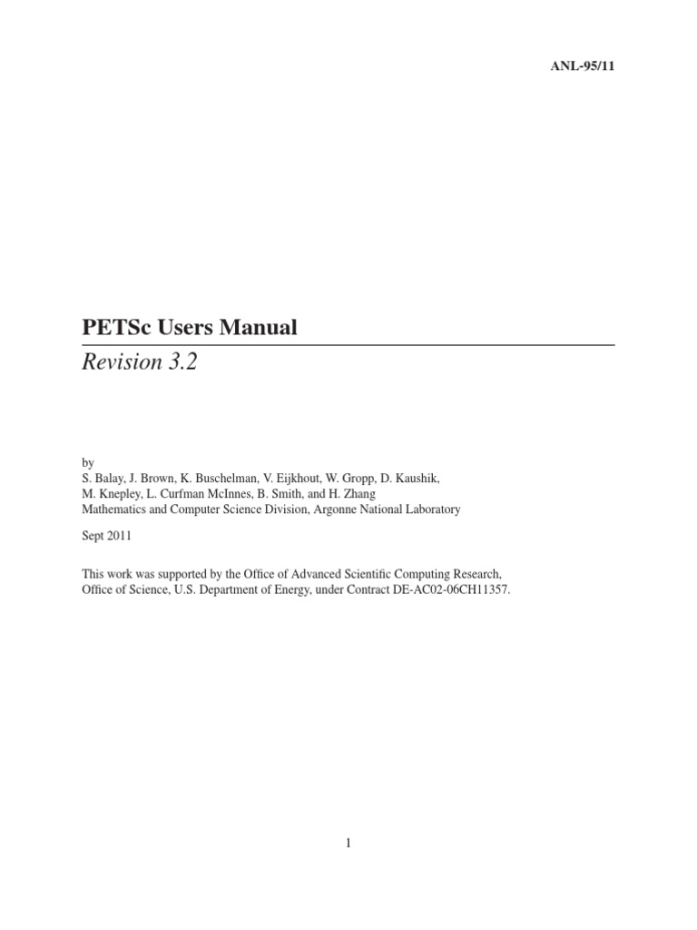 PETSc Manual | PDF | Message Passing Interface | Array Data Structure