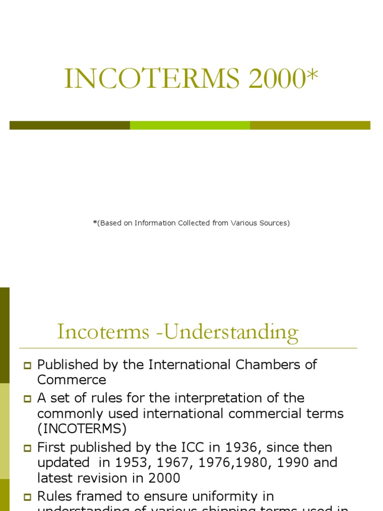 Incoterms Power Point Presentation | PDF | Commercial Item Transport ...