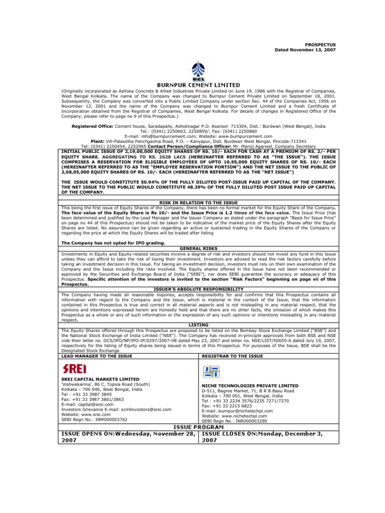 Prospectus | Stocks | Securities (Finance)