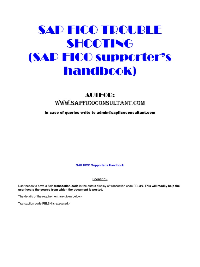 SAP FICO Support Guide | PDF | Data Management | Computer Data