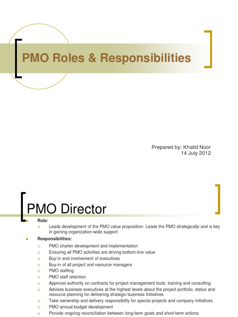 Pmo Roles Responsibilities Pdf Project Management Mentorship