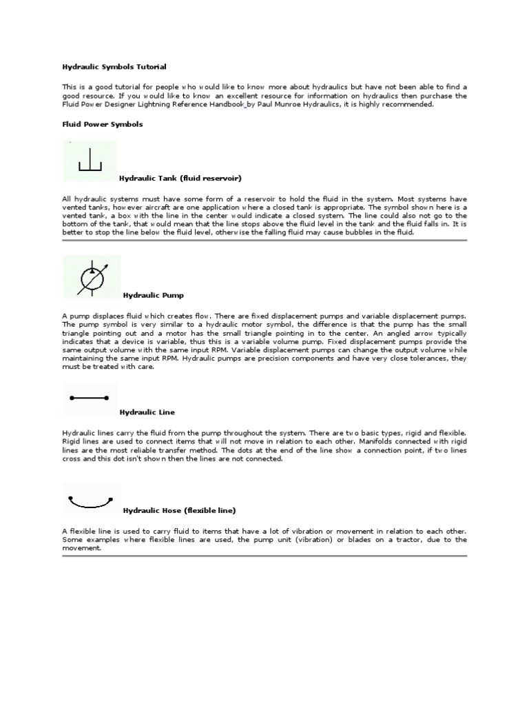 Hydraulic Symbols Tutorial | PDF