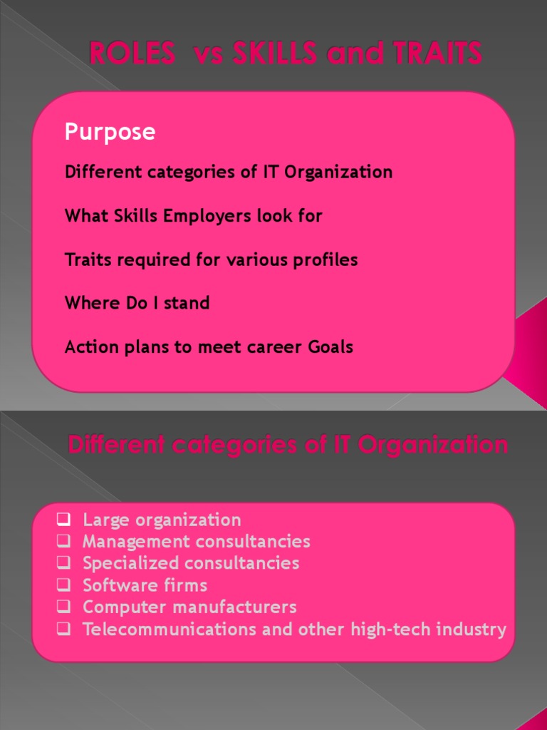 Skills - Traits vs Roles