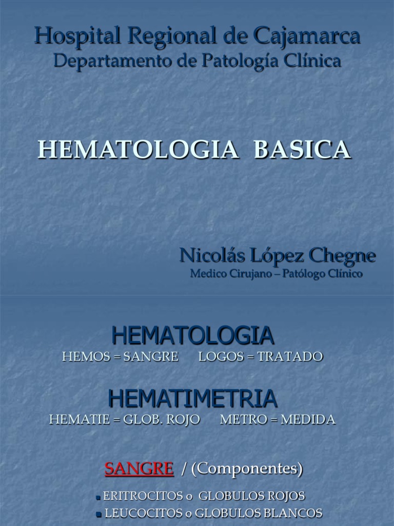Hematología Básica y Dacriocitosis | PDF | Glóbulo rojo | Sangre