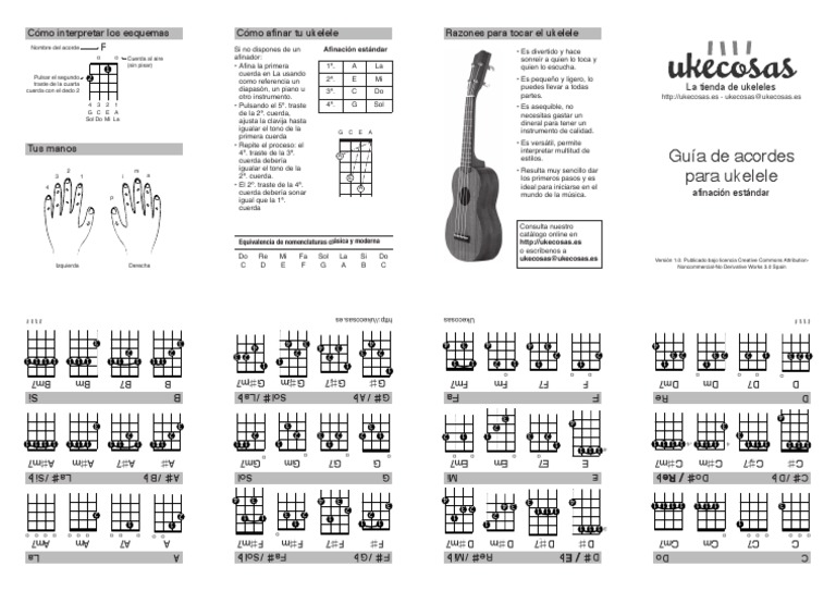 Guia Acordes Ukelele-Booklet | PDF | Gaiaphones | Teoría musical