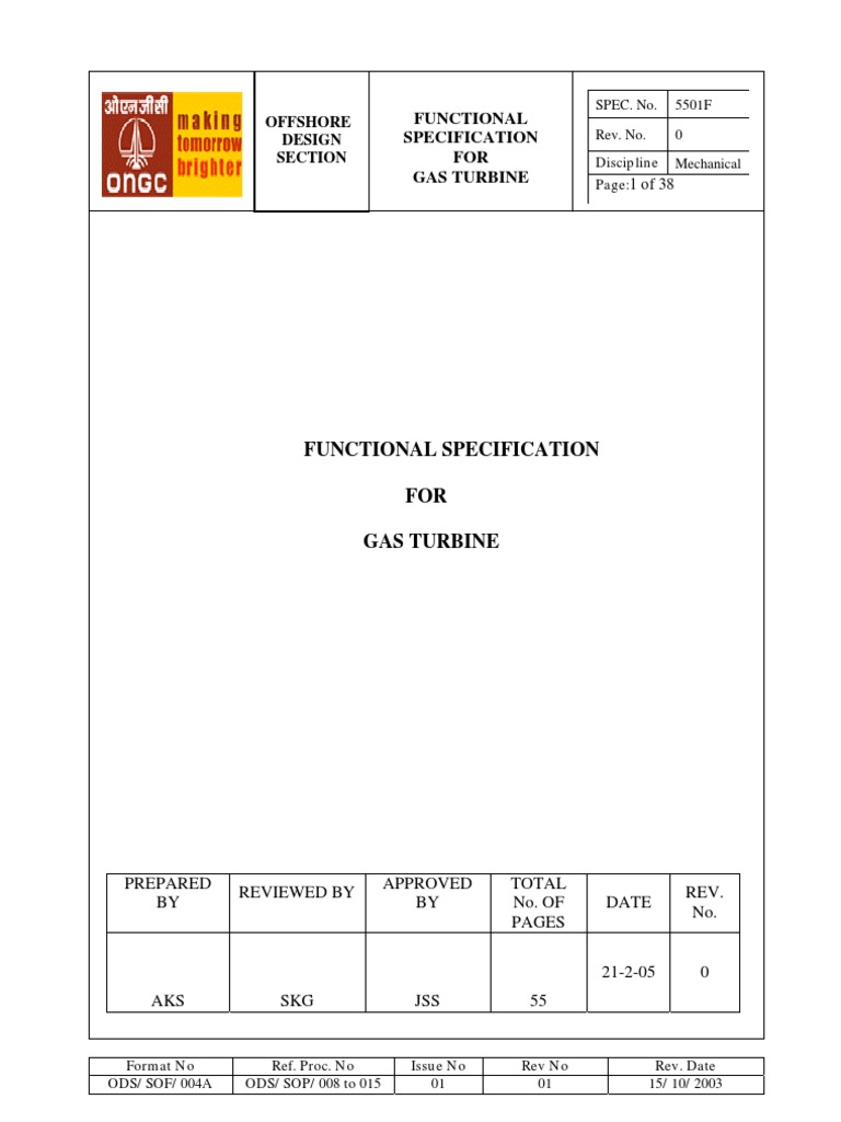 5501 F FS For Gas Turbine0582642418 | PDF | Gas Turbine | Duct (Flow)