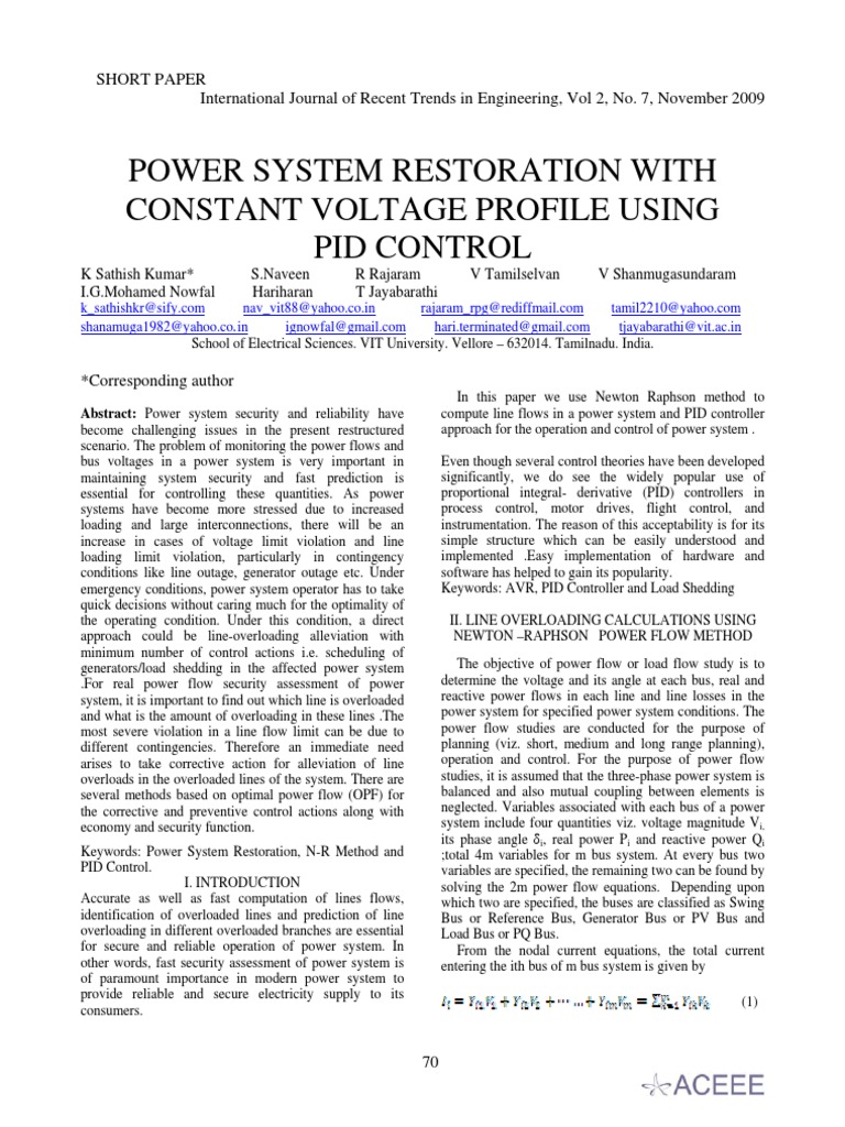 Power System Restoration With | PDF | Control Theory | Cybernetics